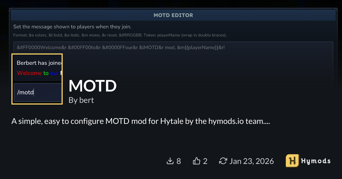 MOTD - By bert | Hymods